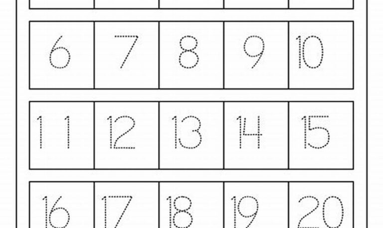 Free Tracing Numbers 1-30 for Beginners: Practice Today!