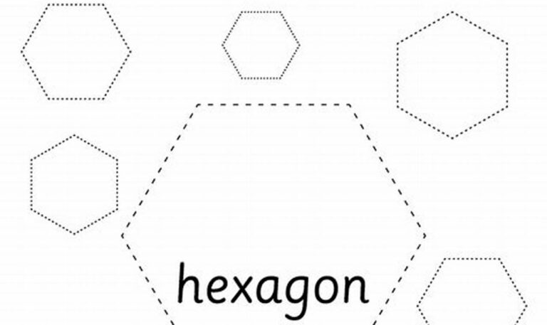 Traceable Hexagons: Kindergarten Shapes Worksheet Fun!